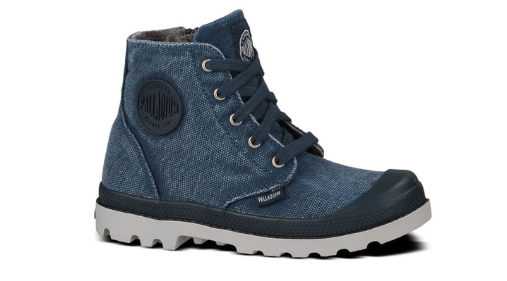 Palladium Kids Pampa Hi Zipper Navy/Metal UK 1 EUR 33 (53196-418-M)